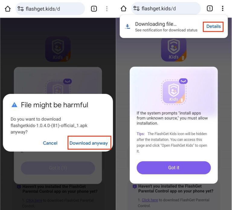 FlashGet Kids uygulamasını çocuğunuzun cihazına nasıl indirebilirim?