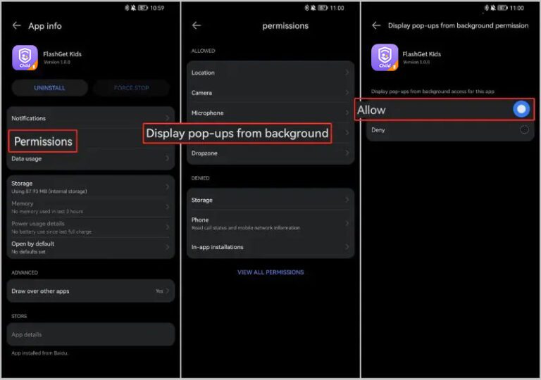 How to enable “Display pop-ups from the background” on FlashGet Kids ...