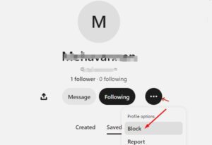 How to block or unblock someone on Pinterest?