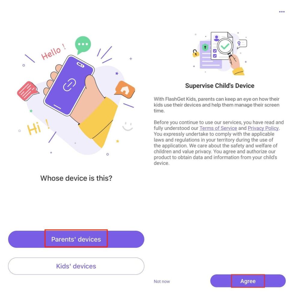 How to acquire a binding code on FlashGet Kids for parent?