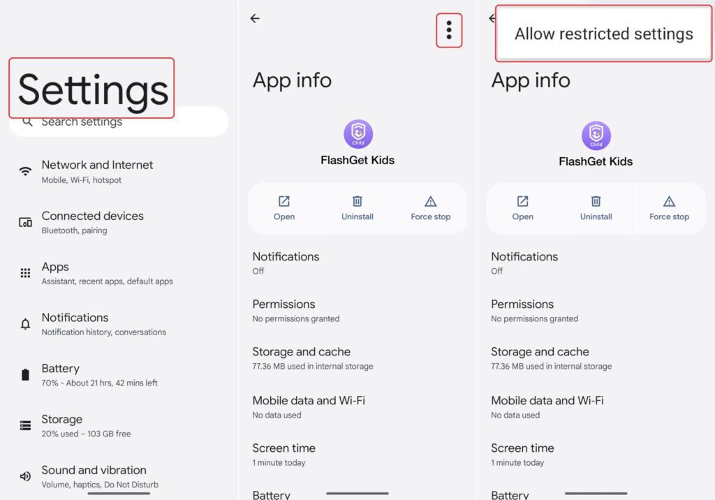 How to turn on FlashGet Kids Accessibility Permission on your kid’s device?