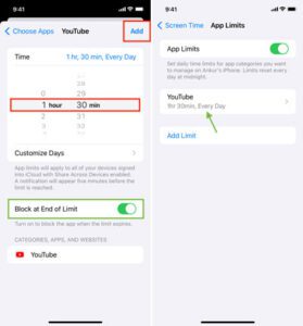 How to set iPhone screen time limit for kids